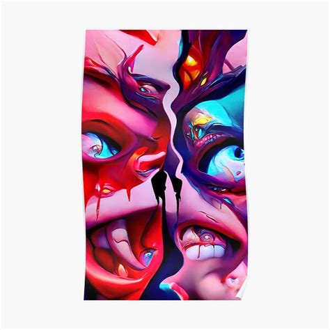 Split Personality Poster By Ai Picasso Redbubble
