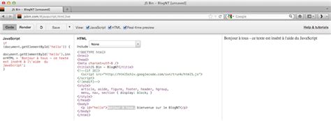jsbin testez votre code en ligne et partagez le avec votre équipe