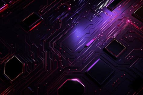 Premium Photo A Computer Screen With Purple And Pink Lights And A Purple Background