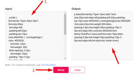 Free Online Css Minifier Compressor Yttags