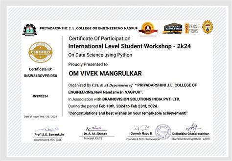 om mangrulkar on linkedin datascience python brainovision workshop learningjourney…