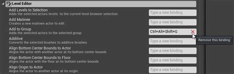 Keybindings Editor | Unreal Engine 4.27 Documentation