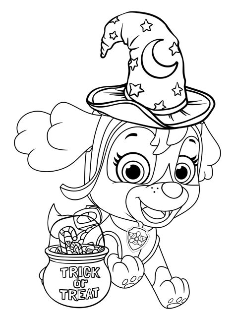 Paw Patrol Halloween Coloring Pages