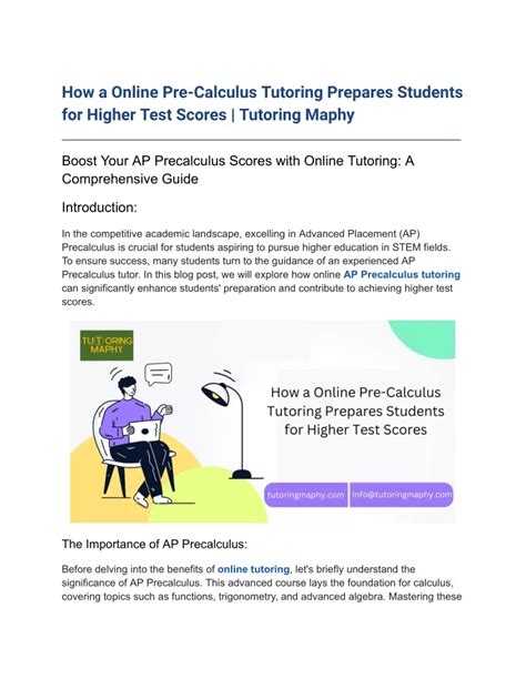 PPT How A Online Pre Calculus Tutoring Prepares Babes For Higher Test Scores Tutoring
