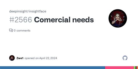 comercial needs · issue 2566 · deepinsight insightface · github