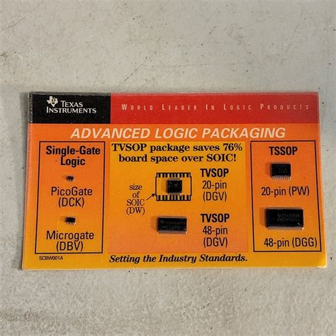 Vintage Texas Instruments Ti Advanced Logic Packaging Sample Demo Logi