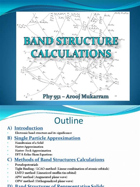 Electronic Band Structure Calculations Pdf Electronic Band