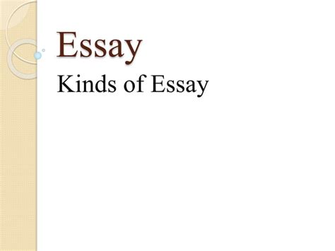 Introduction To Essaysyntax Of Essay Ppt