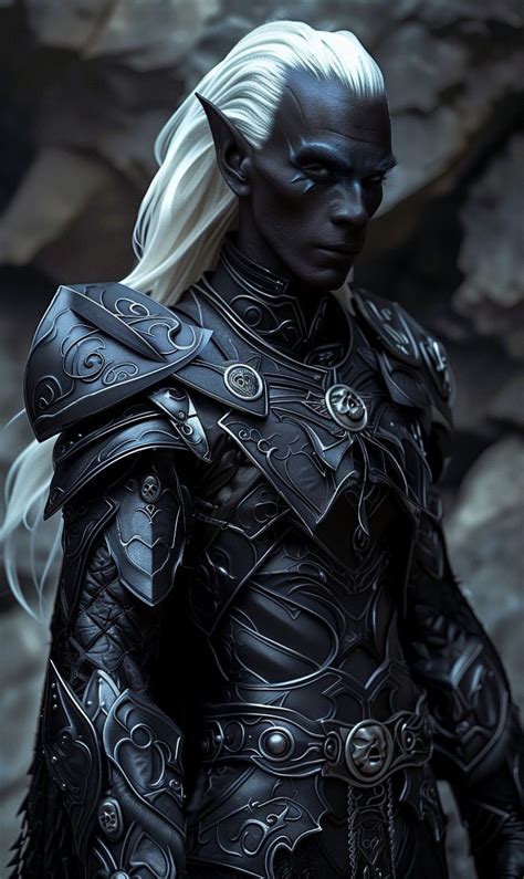 Drow Noble Officer Dark Elf Fantasy Illustration Dark Fantasy