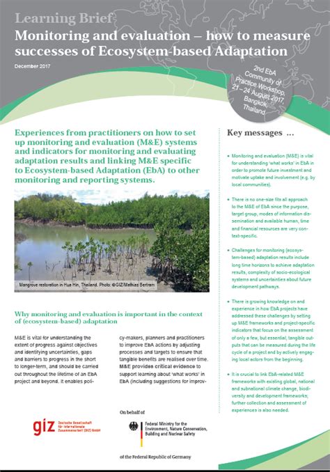 Monitoring And Evaluation How To Measure Success Of Ecosystem Based Adaptation Learning Brief