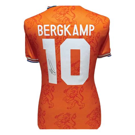 Dennis Bergkamp Signed Holland Retro 1994 Home Shirt All Star Signings