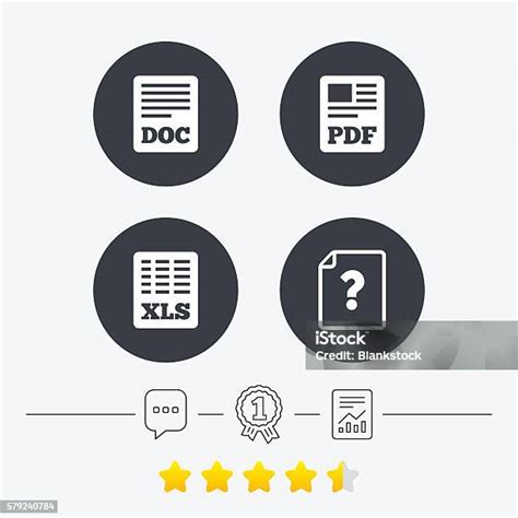문서 아이콘 Xls 및 Pdf 파일을 징후 곧은에 대한 스톡 벡터 아트 및 기타 이미지 곧은 라벨 메달 Istock