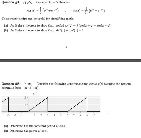 Solved Consider Eulers Theorem Cos X 1 2 E Jx