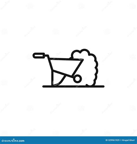 Wheelbarrow Unloading Icon Logo Sign Vector Outline 329961929