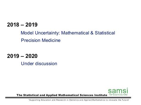 Program On Quasi Monte Carlo And High Dimensional Sampling Methods Fo
