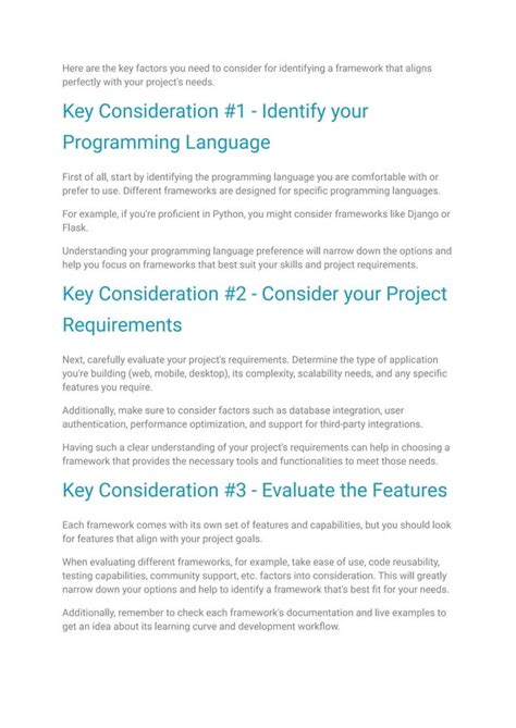 Software Development Frameworks Overview Benefits Key Considerations Pdf