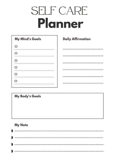 Self Care Planner Self Care Journal Daily Planner Self Etsy