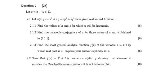 Solved Let Z X Iy∈c 2 1 Let U X Y X2 Xy Ay2 By3 Be A Given