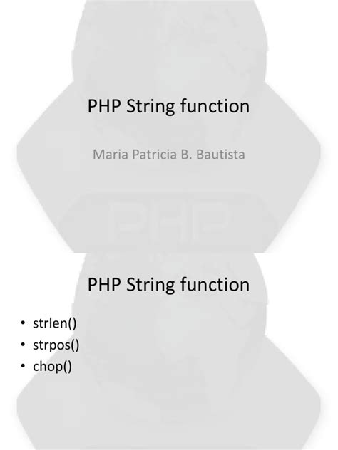 Key Php String Functions Explained Pdf