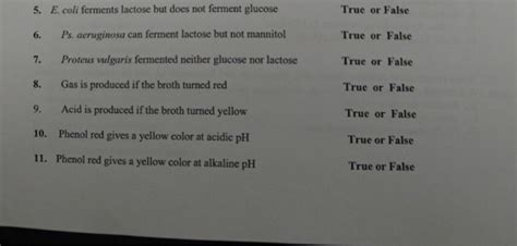 Solved 5· E Coli Ferments Lactose But Does Not Ferment