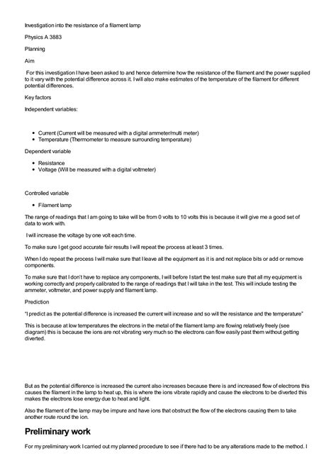 Solution Find Out How The Current Through A Filament Lamp Varies With The Potential Difference