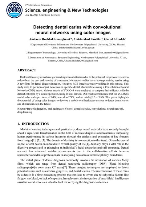 Pdf Detecting Dental Caries With Convolutional Neural Networks Using Color Images