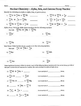 Radioactive Decay Homework By Stephanie Cross TPT