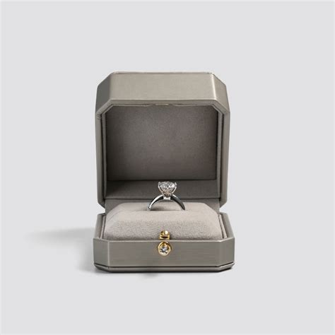 Luxury Custom Pu Leather Engagement Ring Boxoctagonal Shape Box