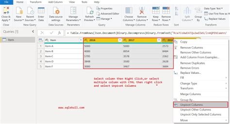 Unpivot Columns In Power Bi Sql Bi Tutorials