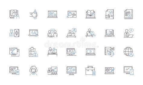 Productivity And Output Line Icons Collection Efficiency Time