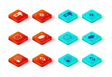 Set Fingerprint With Lock Eye Scan Shield Face Recognition Palm Rejection Voice And Door