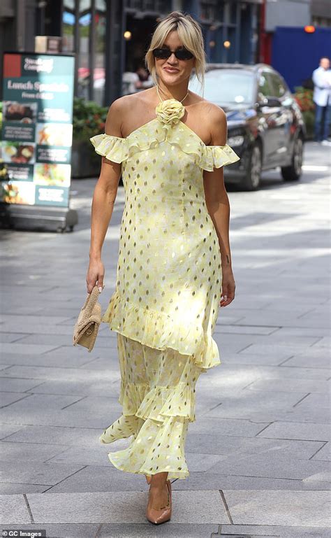 Ashley Roberts Is A Summery Señorita In A Spanish Inspired Yellow Maxi