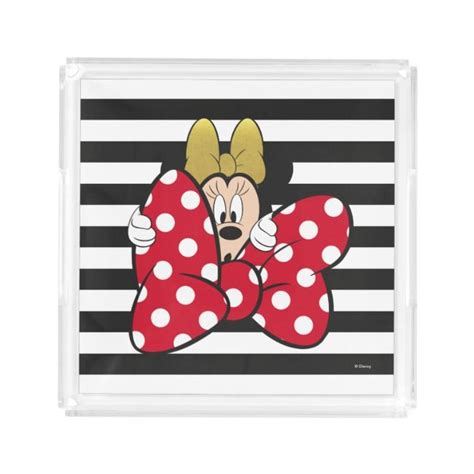 Minnie Mouse Bow Tie Acrylic Tray Zazzle Minnie Mouse Bow Minnie