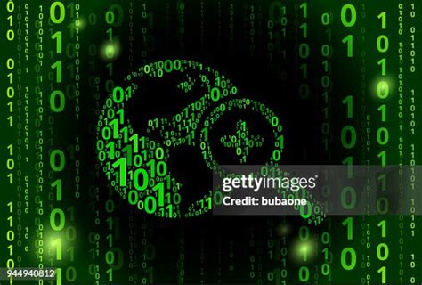 Globe Magnifying Glass Binary Code Vector Pattern Background High Res