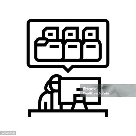 서류 작업 조직 행정 보조 선 아이콘 벡터 일러스트 레이 션 계획에 대한 스톡 벡터 아트 및 기타 이미지 계획 고객 벡터 Istock