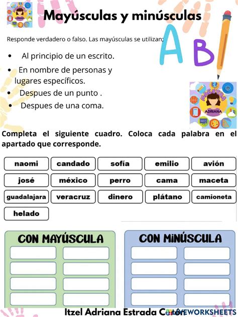 Mayúsculas Y Minúsculas Free Online Activity Lectura Y Escritura