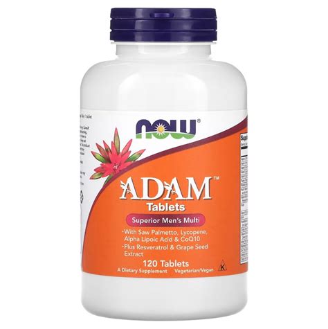 NOW Foods, Adam, лучшие мультивитамины для мужчин, 120 таблеток ...