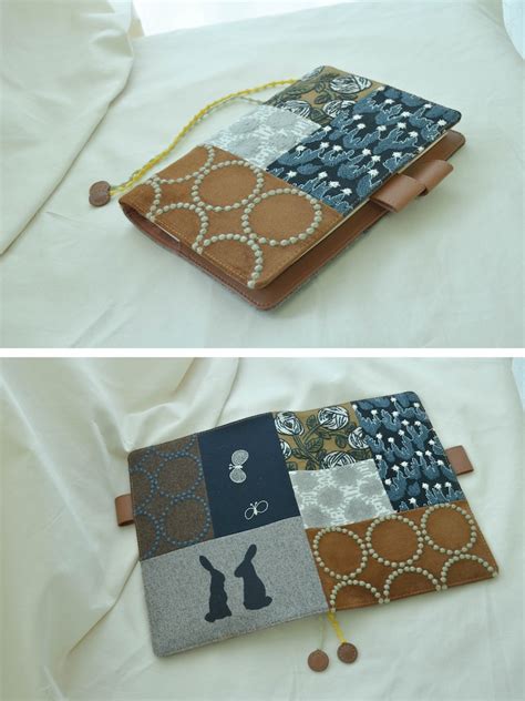 Retro Patchwork Cloth Leather Cover Notebook Journal Coffee Etsy