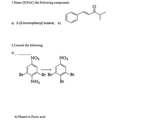 Solved 1name Iupac The Following Compounds 2 2 Bromophenyl