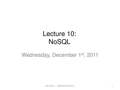 Ppt Lecture 10 Nosql Powerpoint Presentation Free Download Id2639295