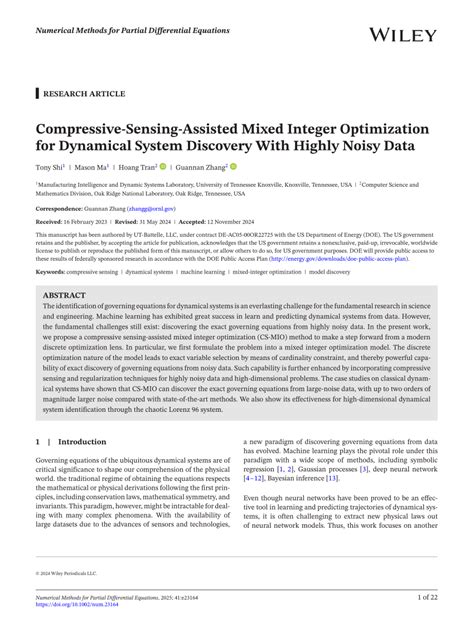 Compressive‐sensing‐assisted Mixed Integer Optimization For Dynamical