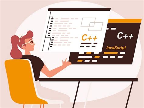 Premium Vector Female Programmer Working
