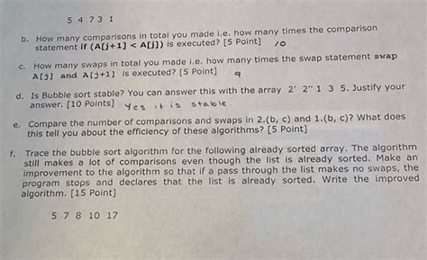 Solved 2 Consider The Following Bubble Sort Algorithm