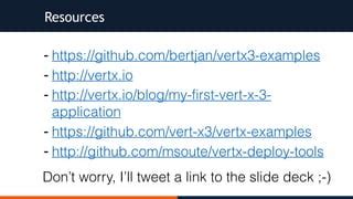 Codemotion Amsterdam 2016 Building Microservices With Vert X PPT