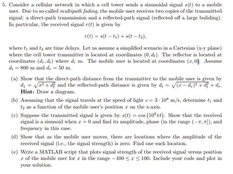 Solved Consider A Cellular Network In Which A Cell Tower Chegg