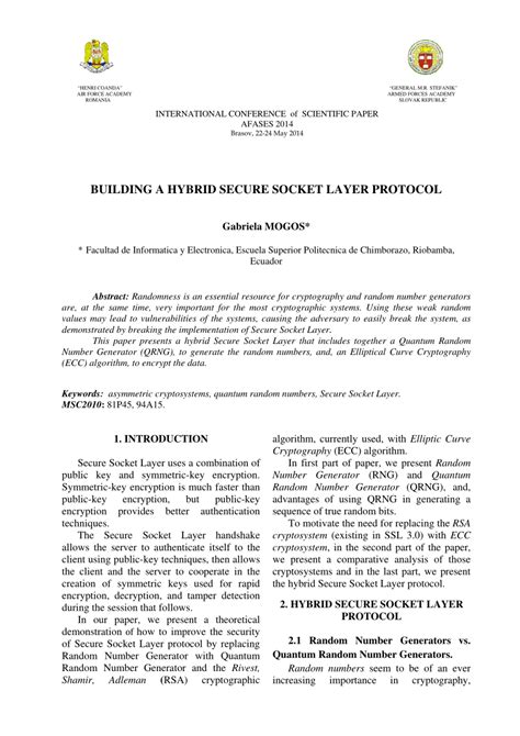 Pdf Building A Hybrid Secure Socket Layer Protocol