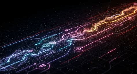 Realtime Data Flow And Predictive Analytics Abstract Representation Of