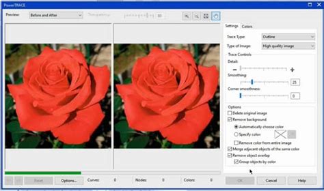 Изменить размер контейнера в Coreldraw
