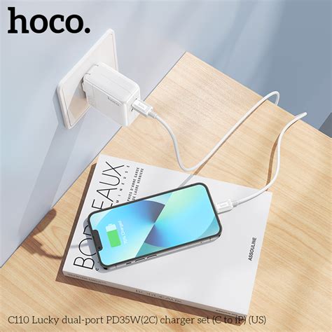 Bộ Sạc C110 Lucky Dual Port Pd35w 2c Charger Set C To Ip