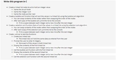 Solved Write This Program In C Create A Linked List Node Chegg